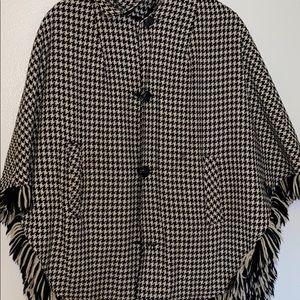 Jackets & Coats | Vintage Houndstooth Reversible Hooded Cape | Poshmark